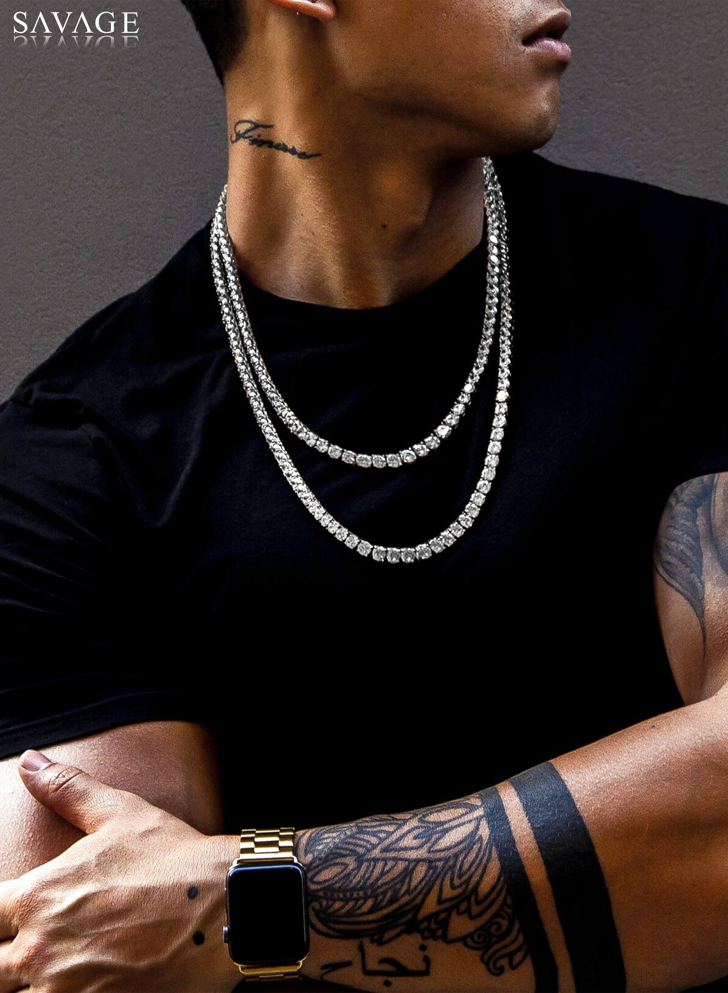 Diamond Tennis Chains Set x White Gold – Havens - The Collection